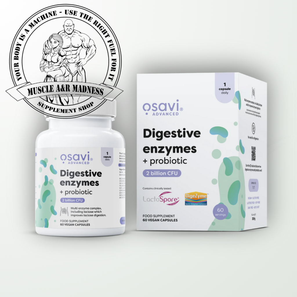 OSAVI Vitamin Digestive Enzymes +probiotic 60 caps - Muscle and Madness ...